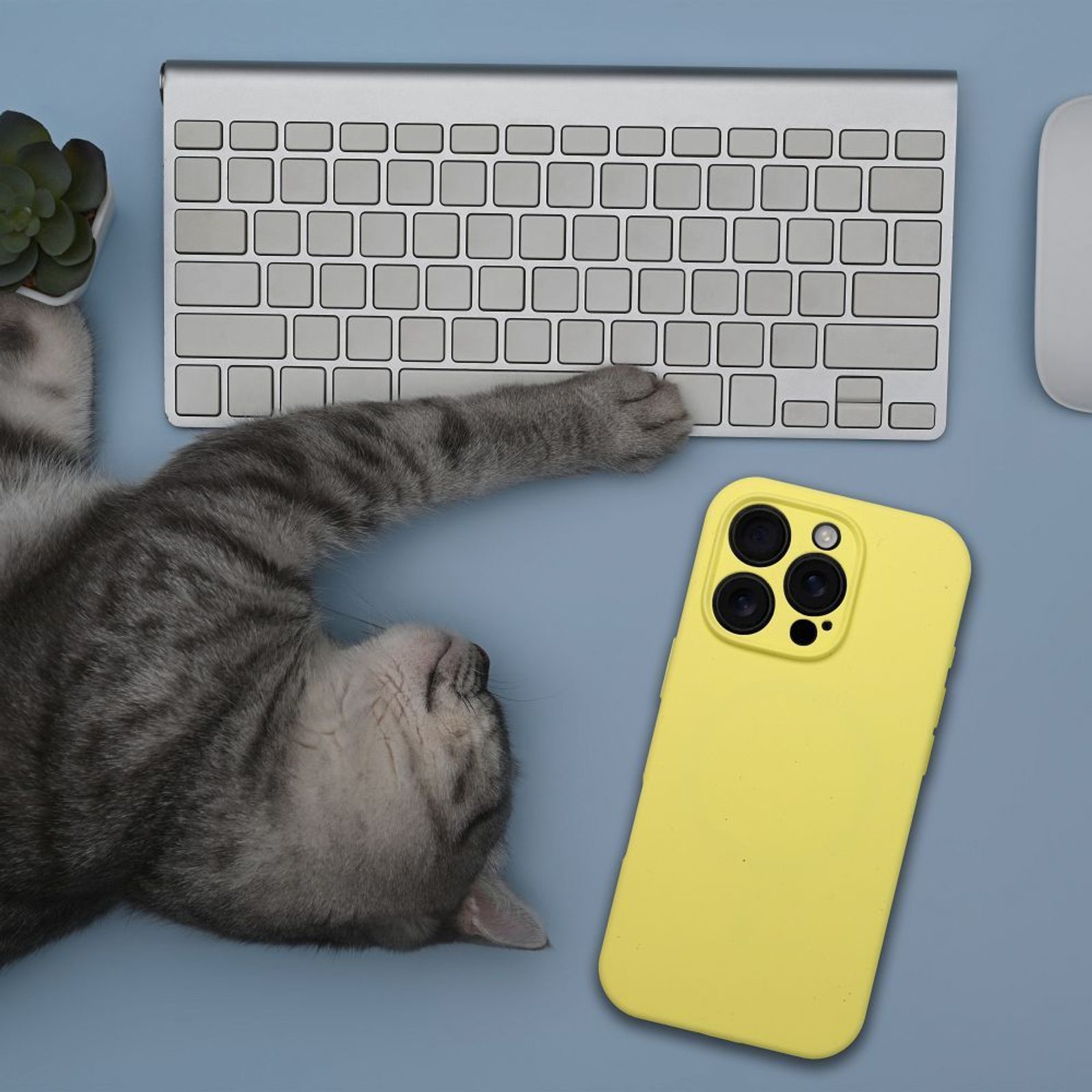 Silikonski MagSafe etui iPhone 15 Pro - Rumena zaščita | Momanio.si