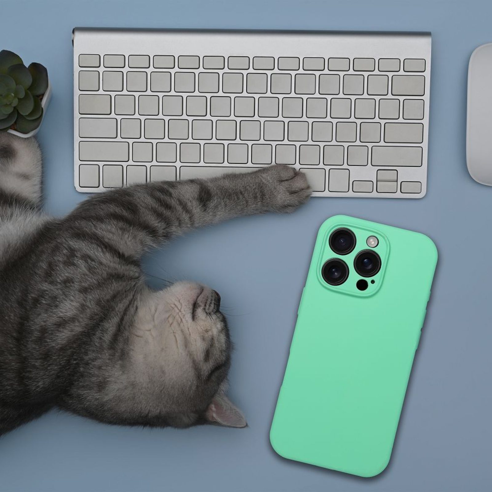 Silikonový obal s MagSafe, iPhone 16 Pro Max, mátový | Tvrzenaskla.eu