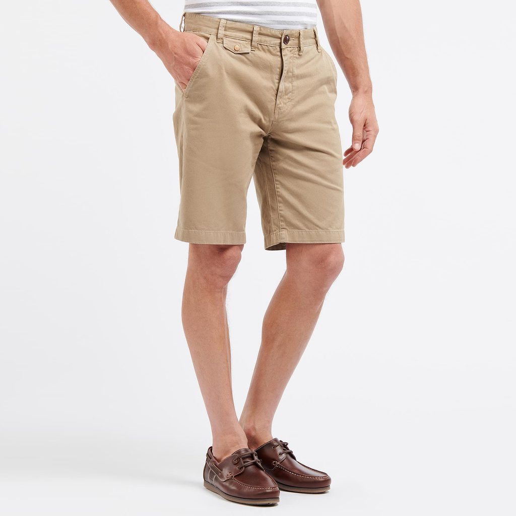 Gentleman Store Einfarbige Shorts Barbour Neuston Twill Shorts Stone Barbour Shorts und Bademode Kleidung
