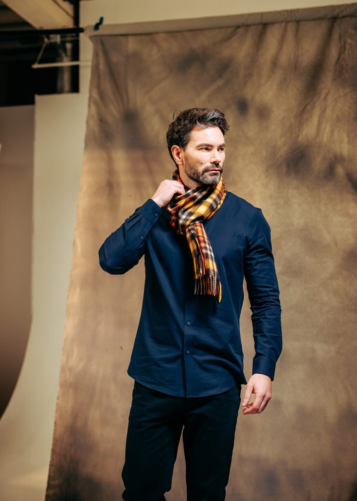 Gentleman Store - Joshua Ellis Classic Plaid Ripple Cashmere Scarf ...