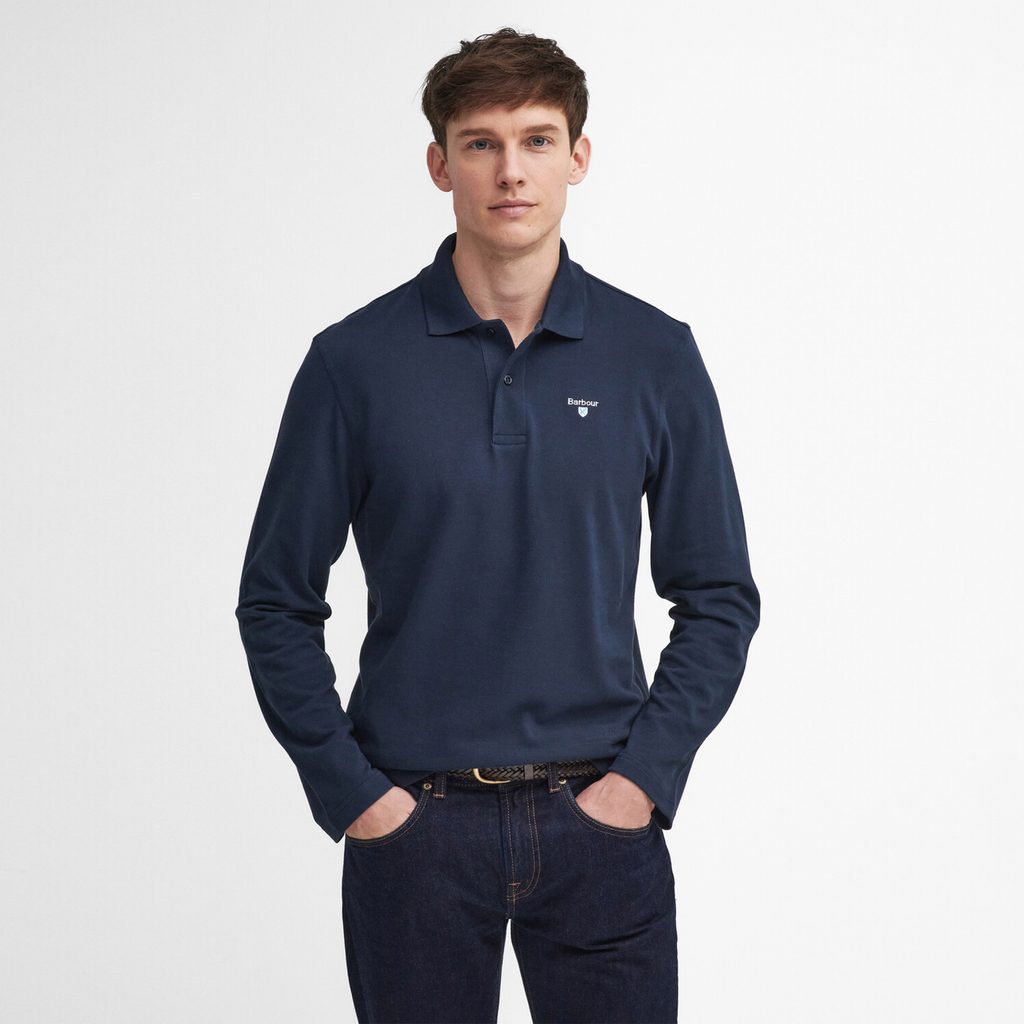 Barbour long sleeve polo grey store