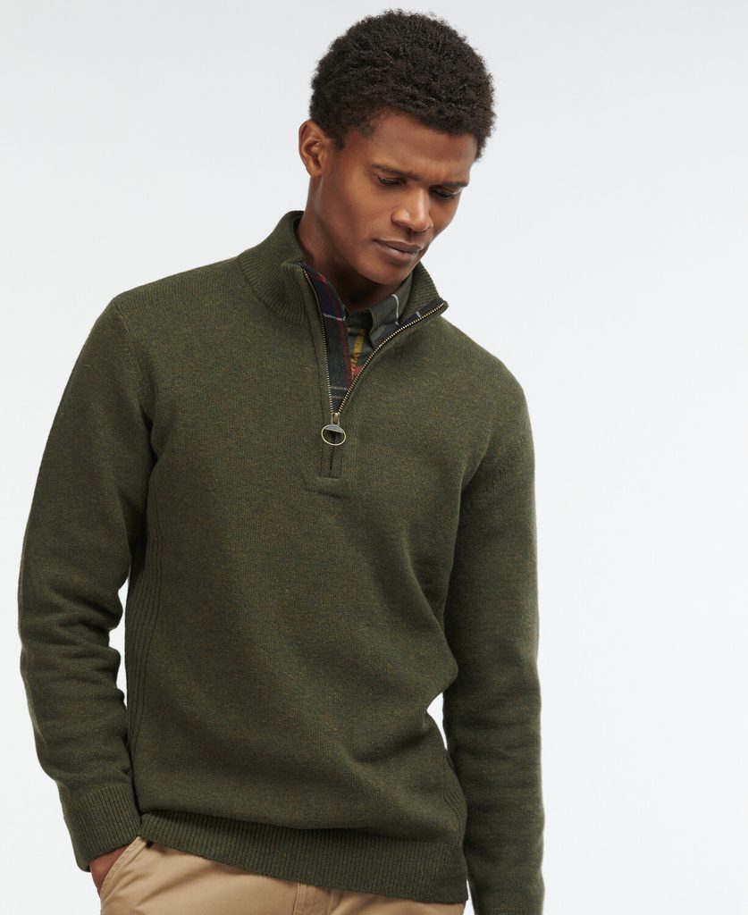 Gentleman Store - Barbour Holden Half Zip Sweater — Olive Marl ...