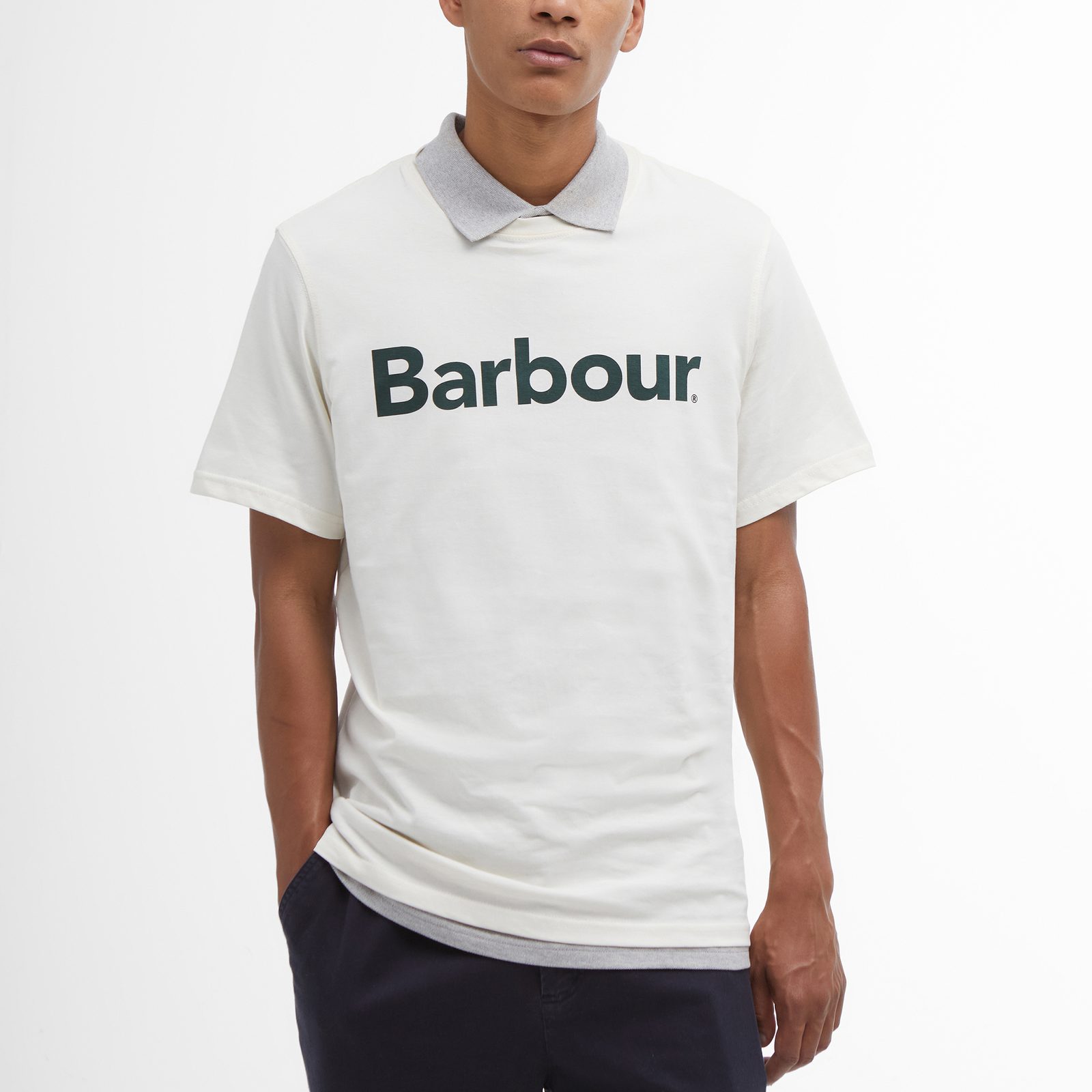 Barbour Logo T Shirt Whisper White