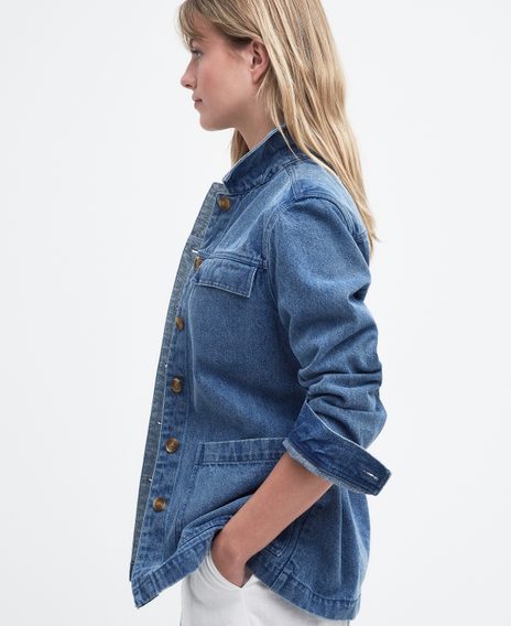 Gentleman Store Barbour Macy Denim Overshirt Barbour Jacken Mantel und Westen Fur Frauen Kleidung