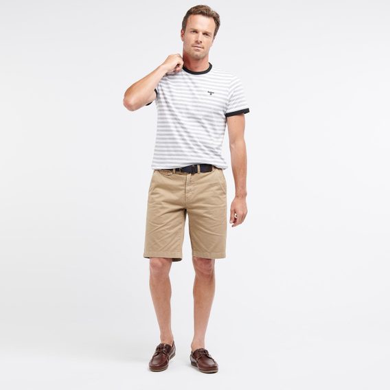 Gentleman Store Einfarbige Shorts Barbour Neuston Twill Shorts Stone Barbour Shorts und Bademode Kleidung