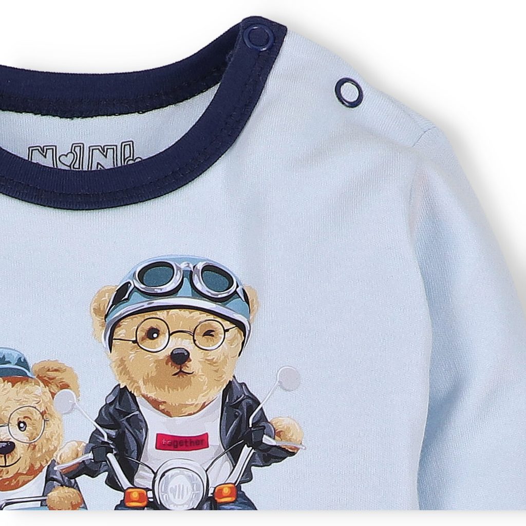 NINI Body dlouhý rukáv Teddy Bear SVĚTLE MODRÉ - ProMrňousky.cz