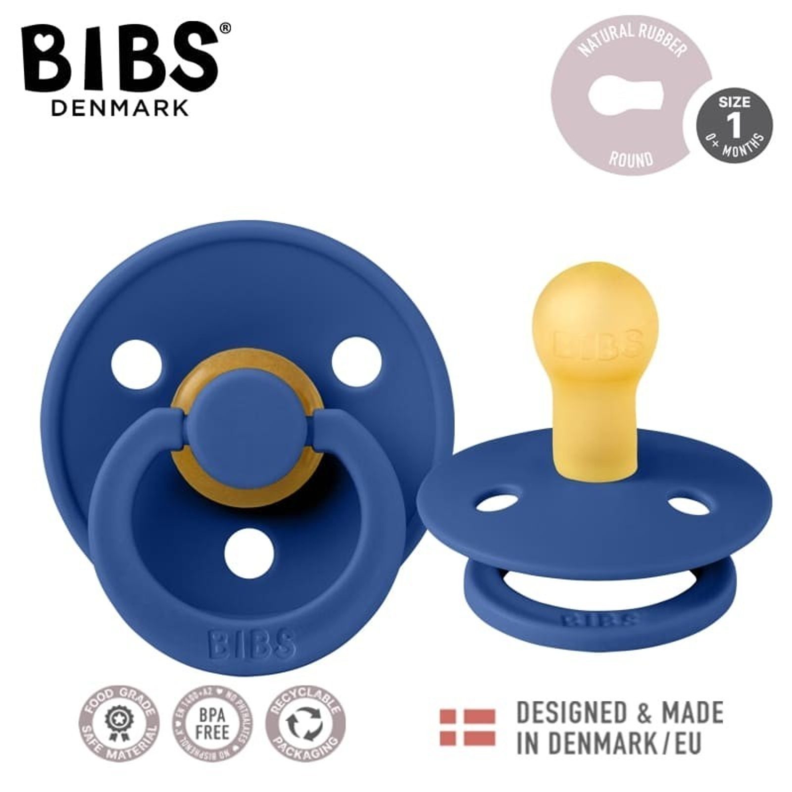 BIBS Colour dudlík kaučuk kulatý 6-18m CORNFLOWER - ProMrňousky.cz