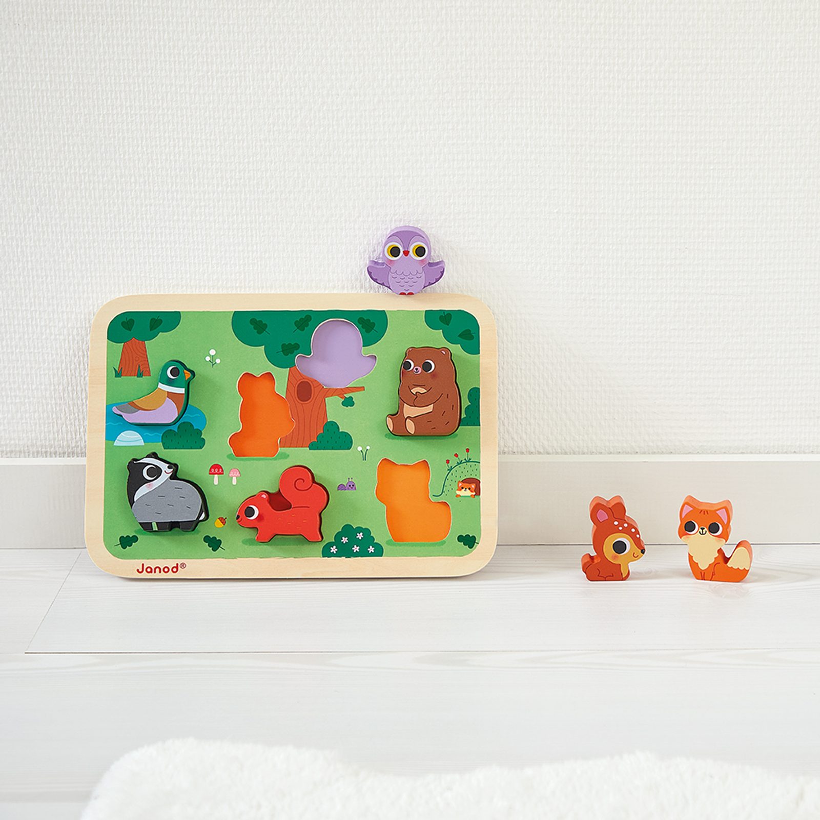 Janod Chunky vkládací puzzle ZVÍŘÁTKA V LESE - ProMrňousky.cz