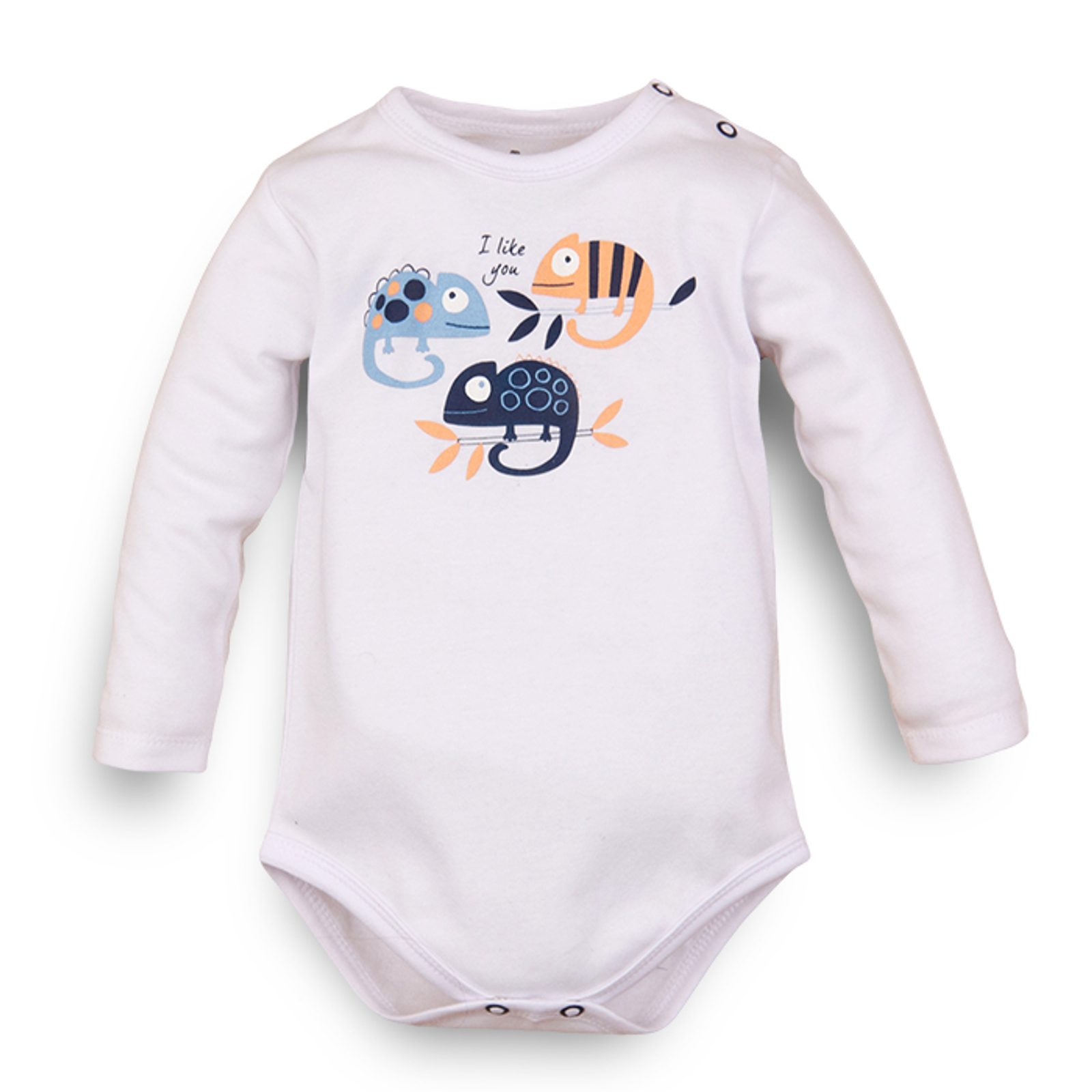 NINI Body dlouhý rukáv Cameleon BÍLÉ - ProMrňousky.cz