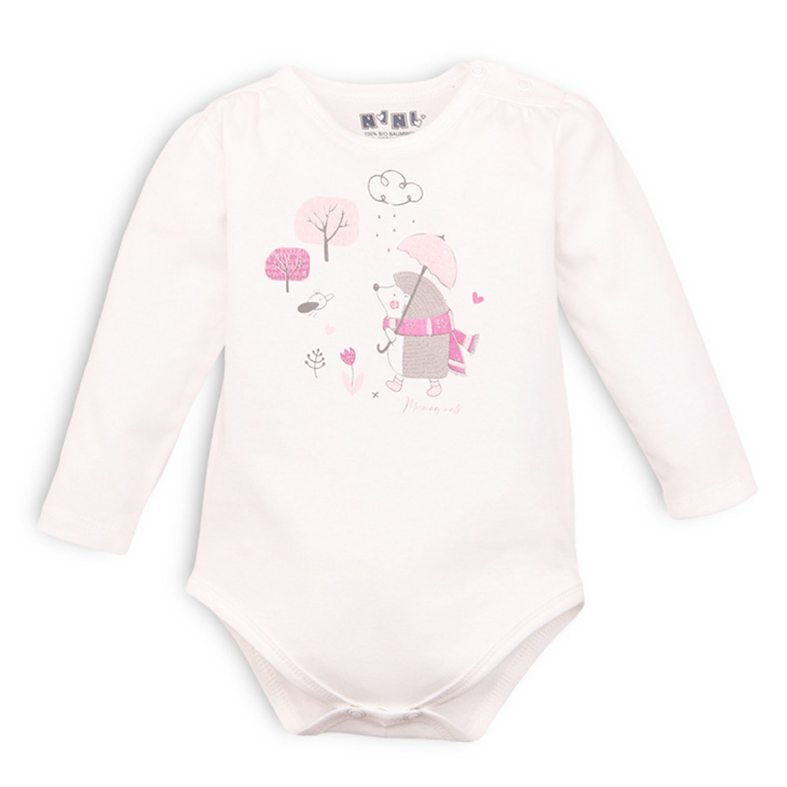 NINI Body dlouhý rukáv Little Hedgehog SMETANOVÉ - ProMrňousky.cz