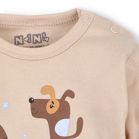 NINI Body dlouhý rukáv Dogs BÉŽOVÉ - ProMrňousky.cz