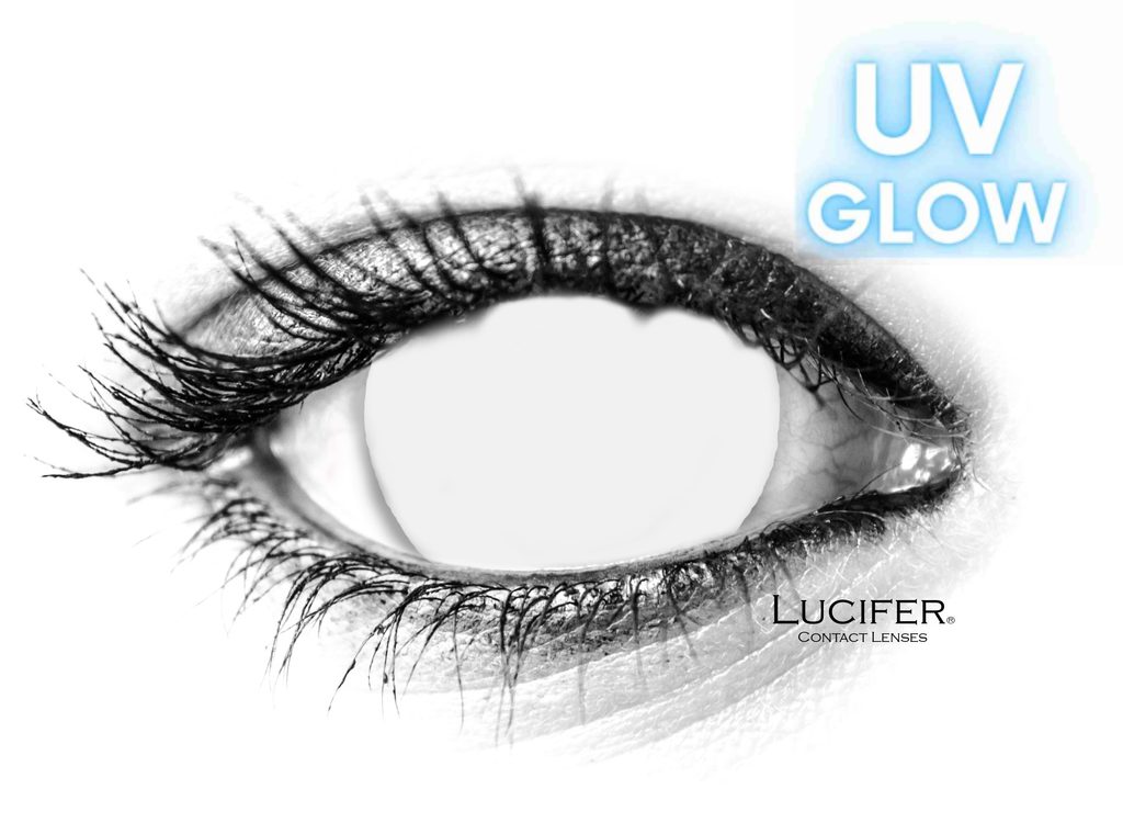 UV WHITE BLIND M Mini Sclera Contact Lenses (1 pair) - Lucifer - Mini ...