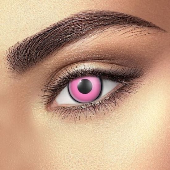 Pink Eye Contact Lenses (1 pair) - Lucifer - Halloween & Crazy Contacts ...