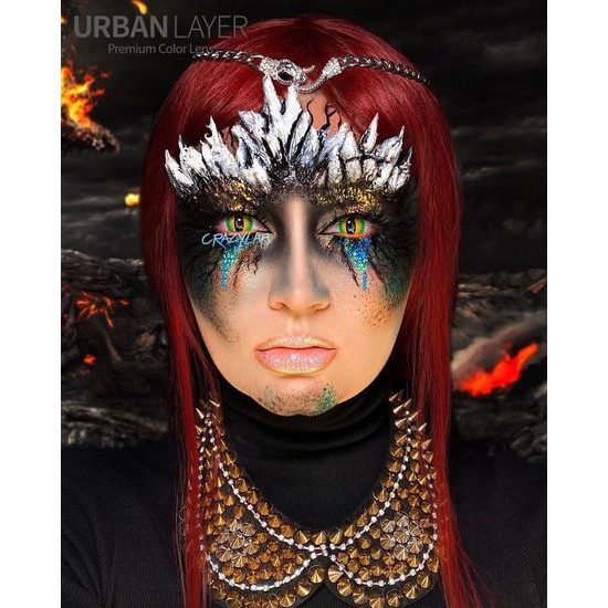 Green Dragon Eye Contact Lenses (1 pair) - Lucifer - Halloween & Crazy ...