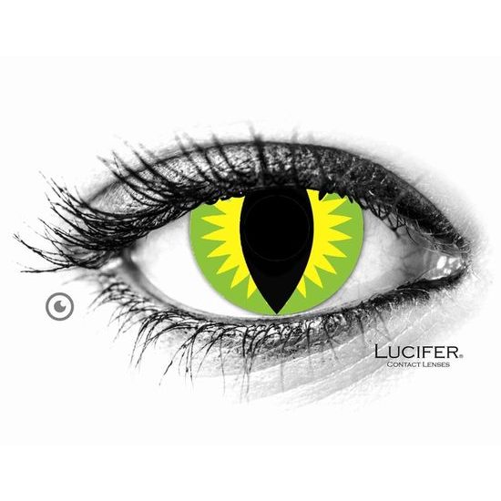 Green Dragon Eye Contact Lenses (1 pair) - Lucifer - Halloween & Crazy ...