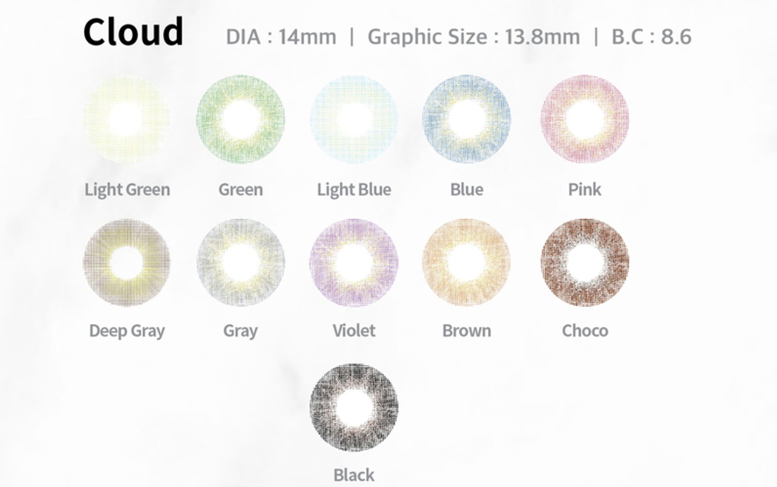 Barevné čočky - nedioptrické - CLOUD VIOLET (2 čočky) | Lucifer | Barevné kontaktní čočky | BB Cream