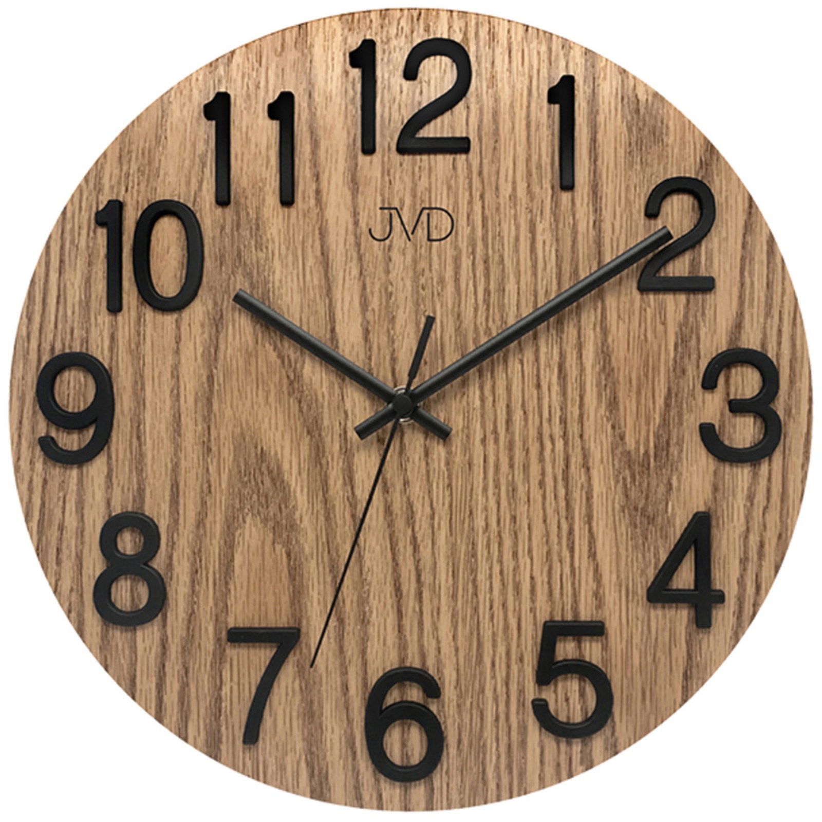 JVD HT98.7 - Hodiny s výraznými číslicemi a ciferníkem s dekorem dřeva ...