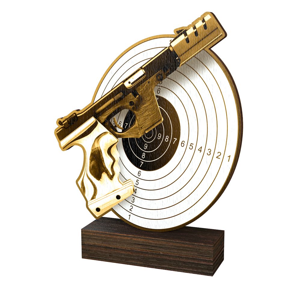 Sierra Classic Handgun Shooting Real Wood Trophy | Trophy Monster ⭐ USA