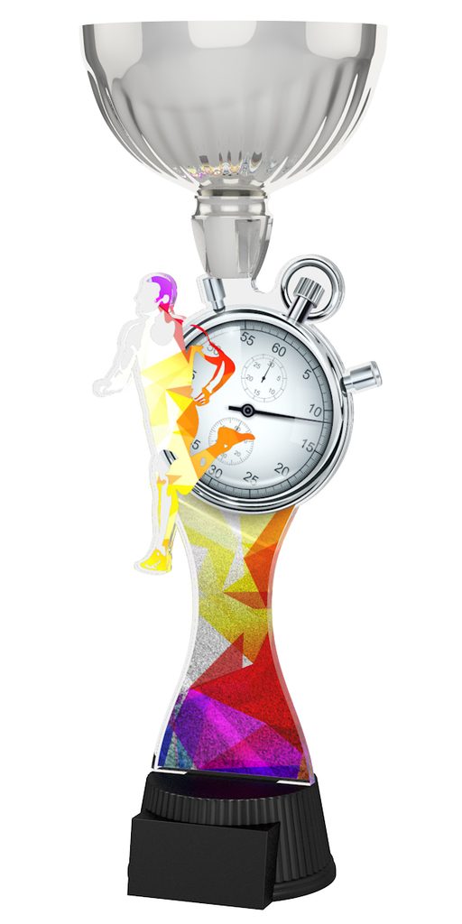 Montreal Running Stopwatch Silver Cup Trophy | Trophy Monster ⭐ USA