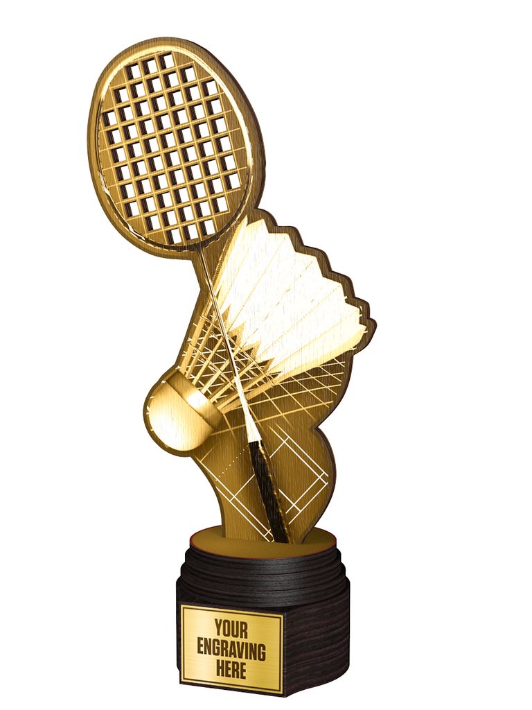 Frontier Classic Real Wood Badminton Trophy | Trophy Monster ⭐ USA