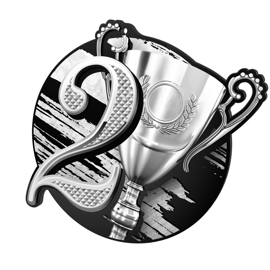 Rincon black acrylic Number 2 medal | Trophy Monster ⭐ USA