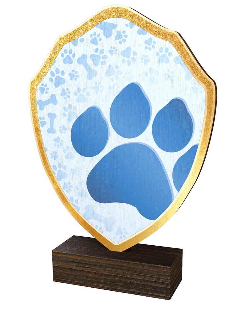 Arden Dog Paw Print Real Wood Shield Trophy | Trophy Monster ⭐ USA