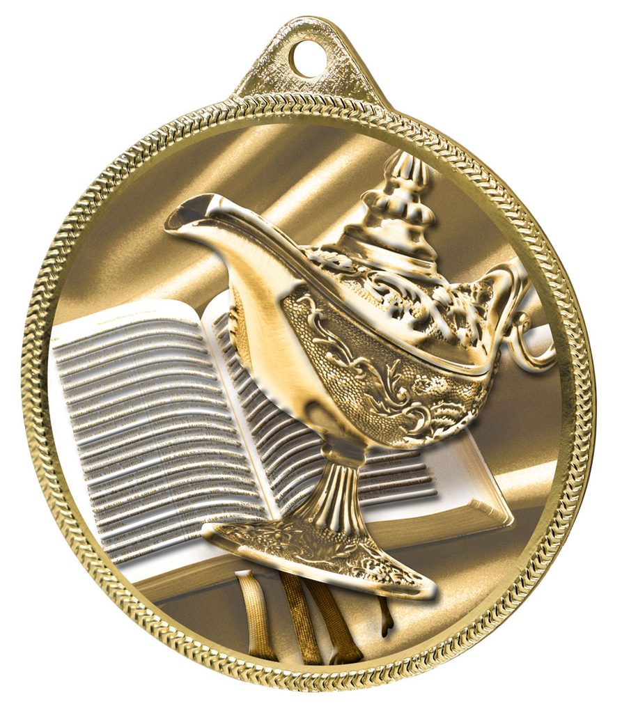 Quiz Knowledge Texture 3D Print Gold Medal | Trophy Monster ⭐ USA