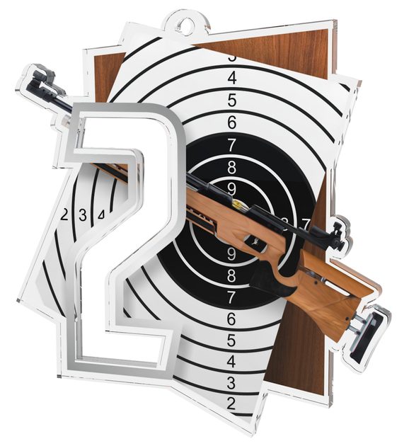 Rifle Shooting Number 2 Medal | Trophy Monster ⭐ USA