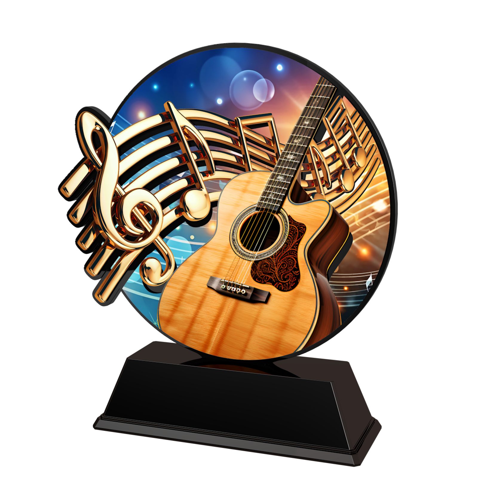 Roswell Black Acrylic Music Acoustic guitar Trophy | Trophy Monster ⭐ USA