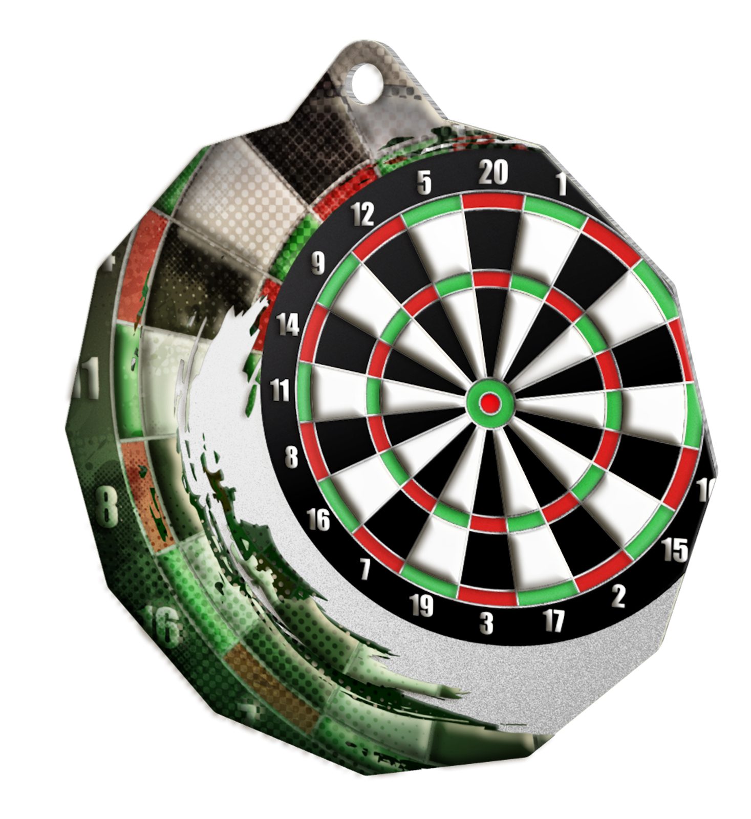 Polygon Stainless Steel Darts Medal | Trophy Monster ⭐ USA