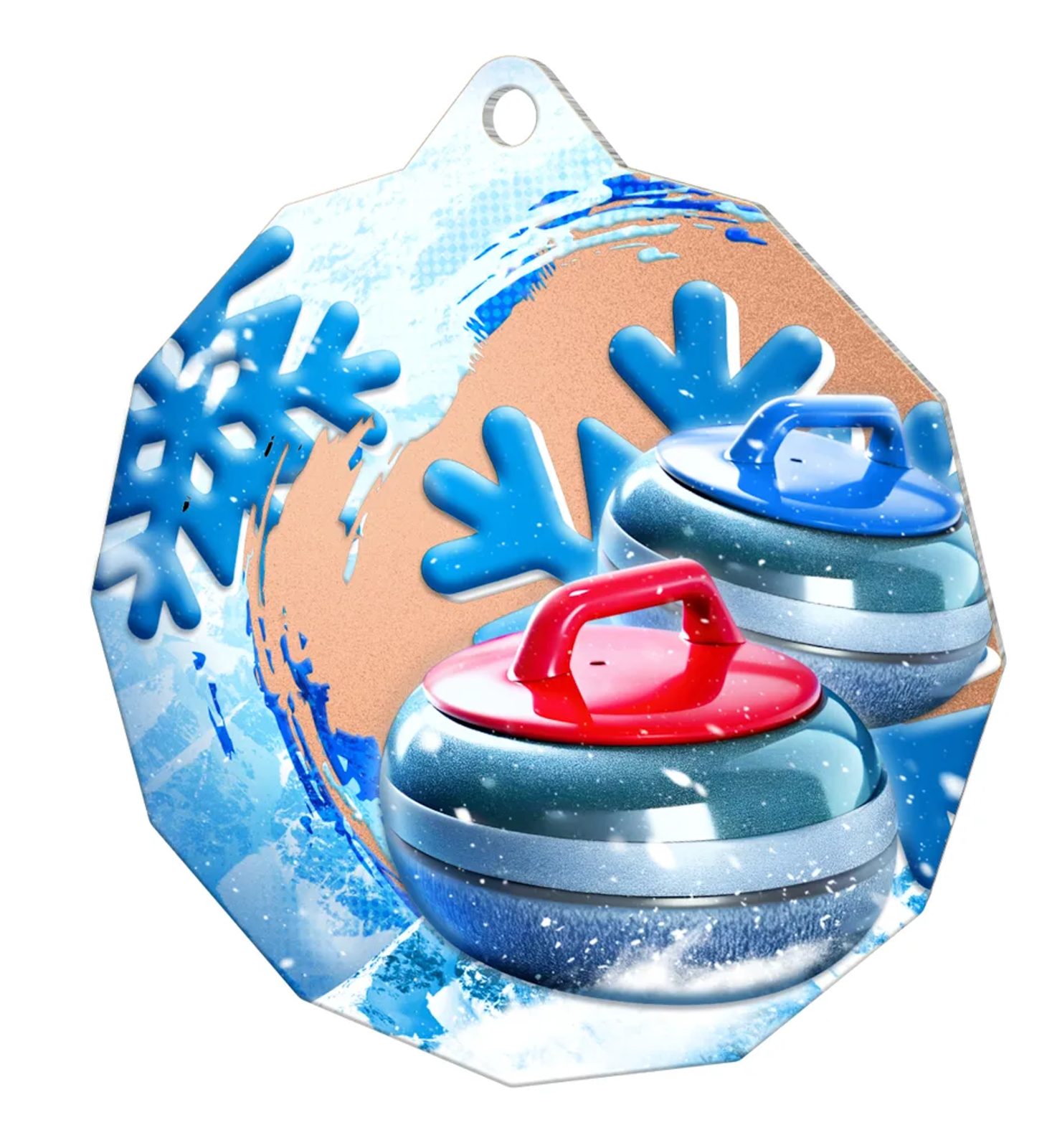 Polygon Stainless Steel Curling Medal | Trophy Monster ⭐ USA