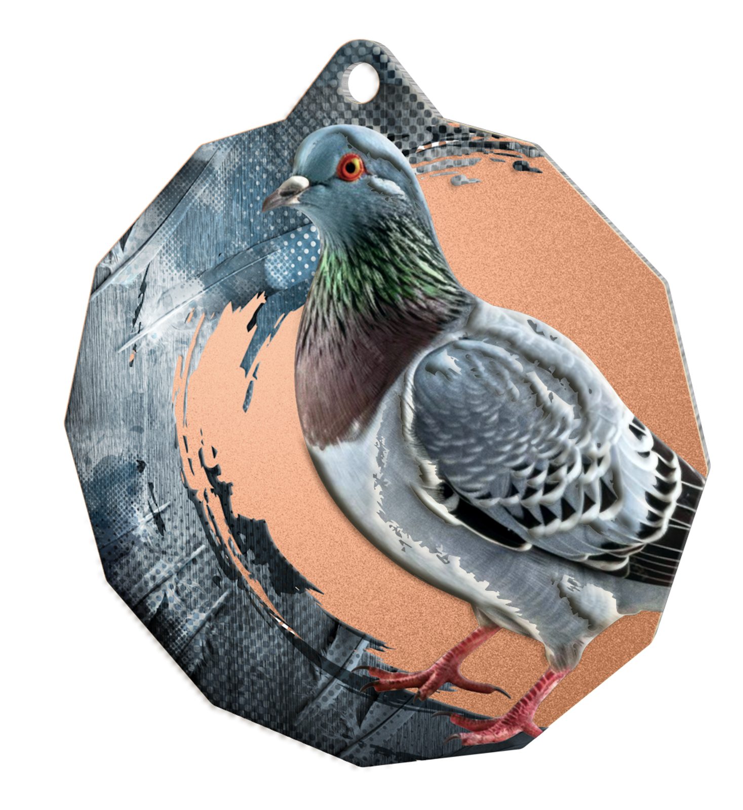 Polygon Stainless Steel Pigeon Medal | Trophy Monster ⭐ USA