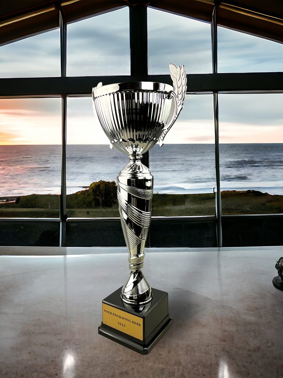 Denver Silver Cup on a Black PVC Base | Trophy Monster ⭐ USA