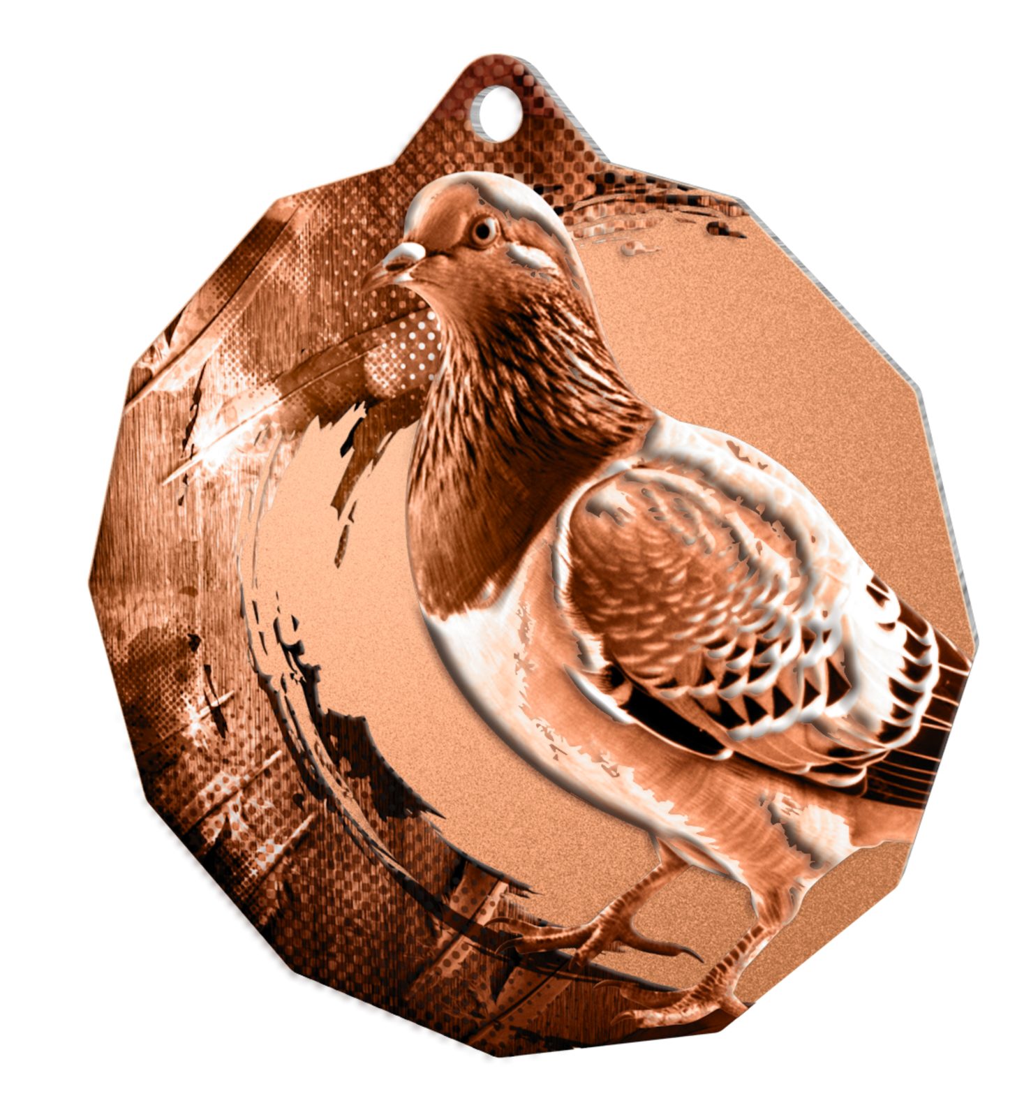 Polygon Classic Stainless Steel Pigeon Medal | Trophy Monster ⭐ USA