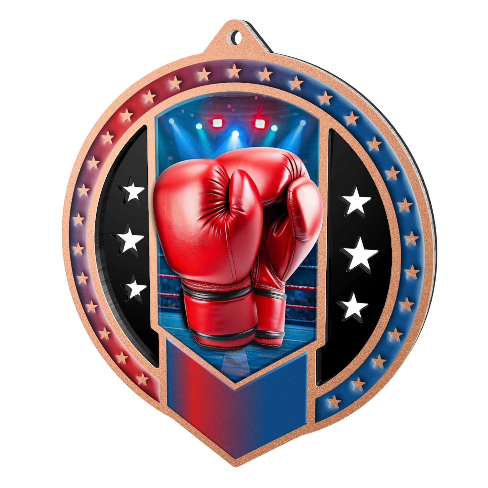 Noir Stainless Steel Boxing Medal | Trophy Monster ⭐ USA