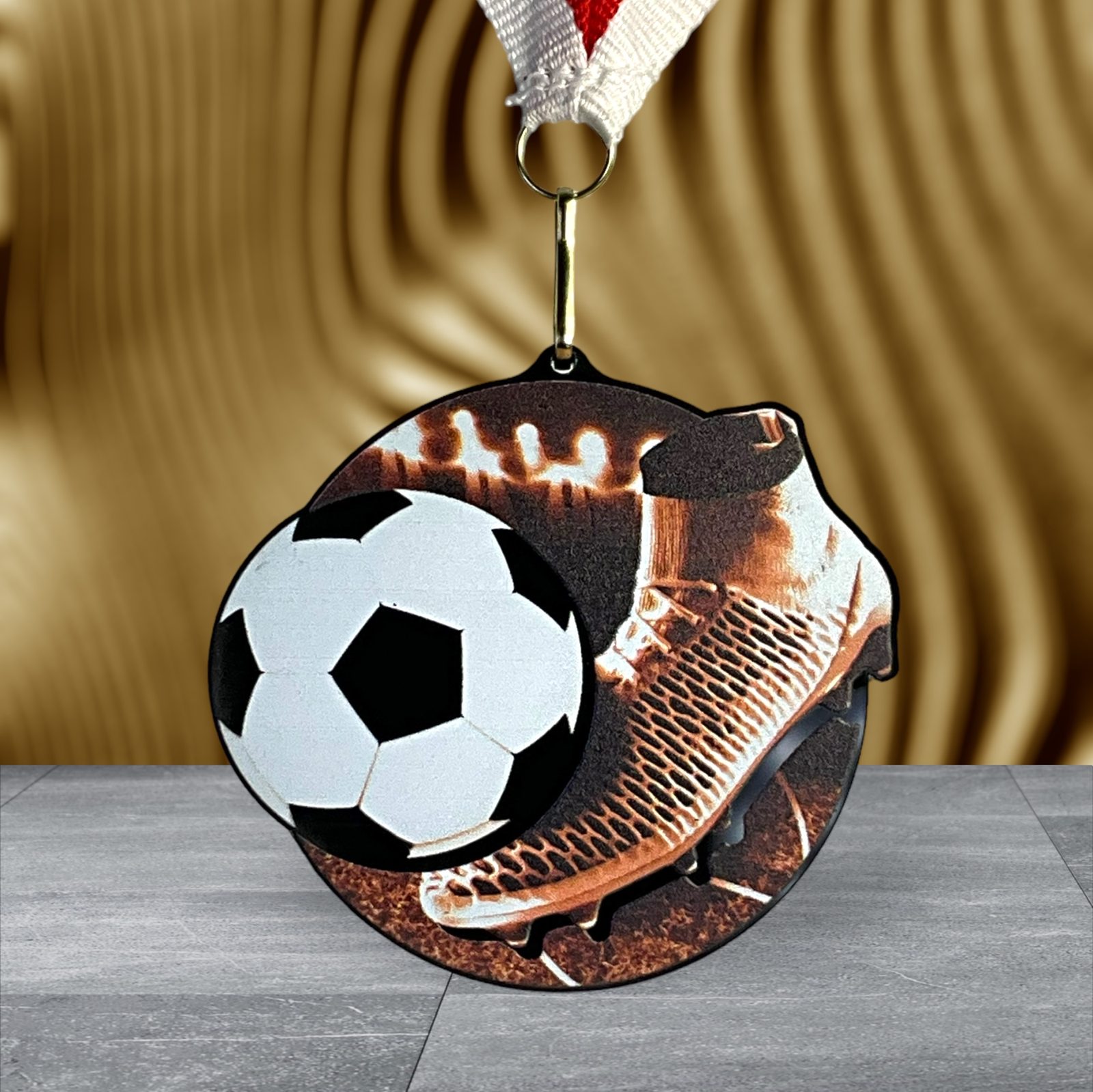 Rincon black acrylic Soccer boot medal | Trophy Monster ⭐ USA
