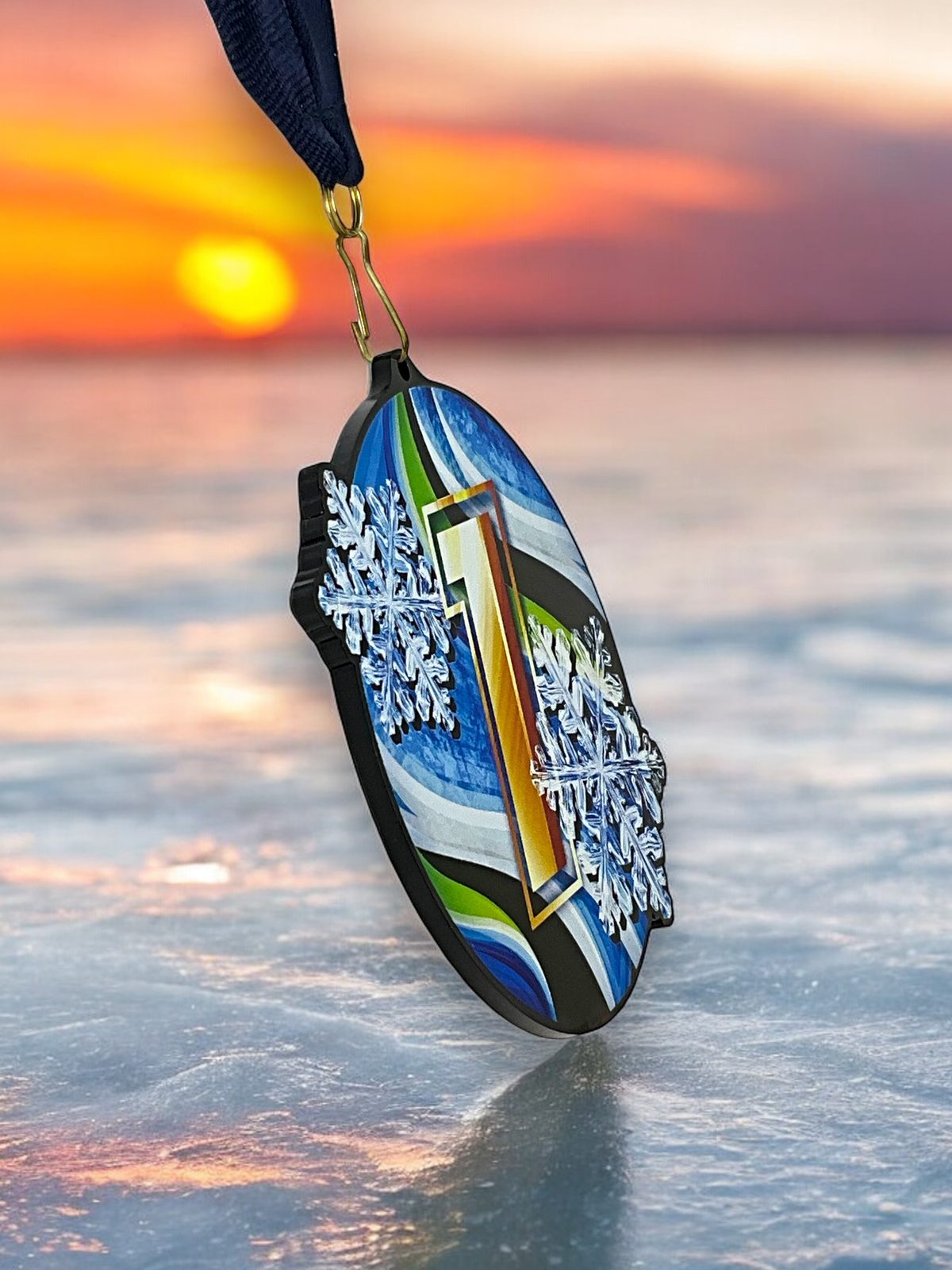 Rincon Black Acrylic Snowflake Medal | Trophy Monster ⭐ USA