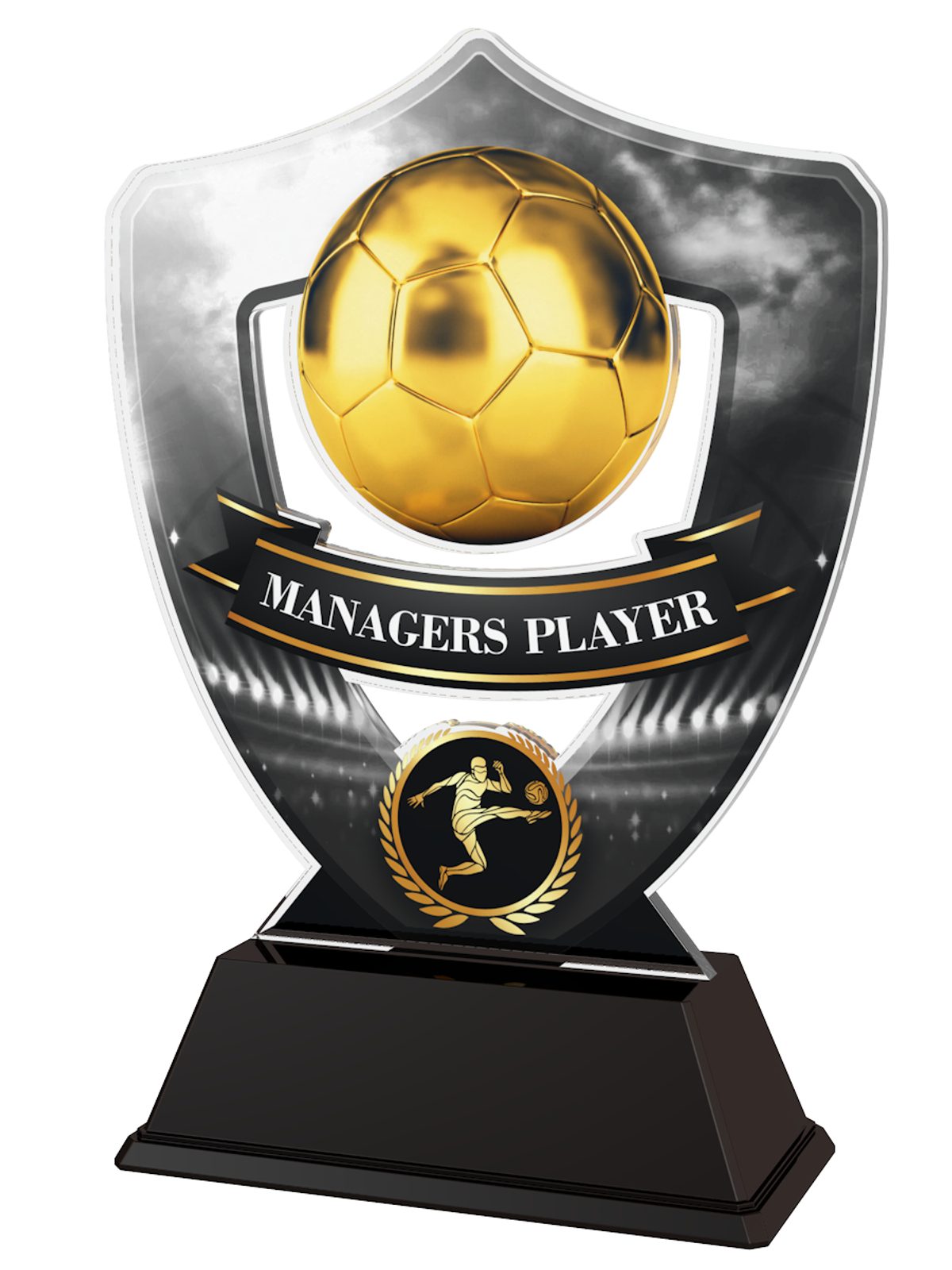 Silver and Gold Managers Player Soccer Shield Trophy | Trophy Monster ⭐ USA