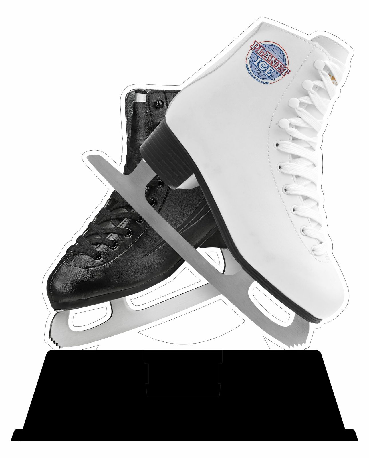 Ice Skating White Boot Custom Logo Acrylic Award | Trophy Monster ⭐ USA