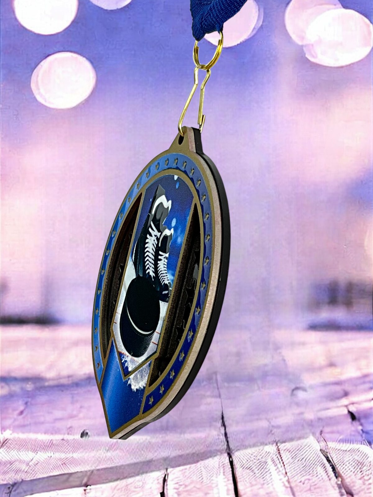 Noir Stainless Steel Ice Hockey Medal | Trophy Monster ⭐ USA