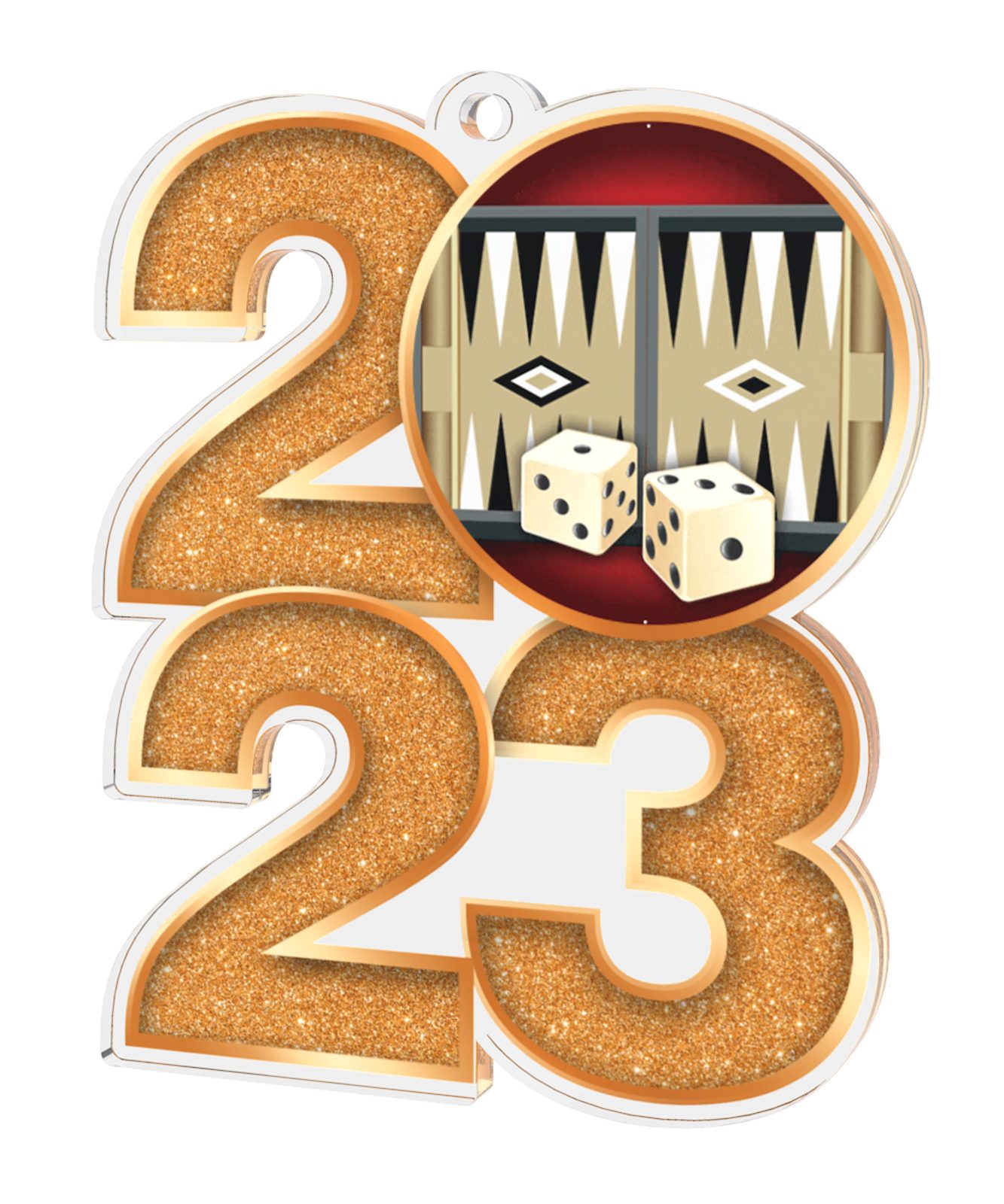 Backgammon 2023 Acrylic Medal | Trophy Monster ⭐ USA