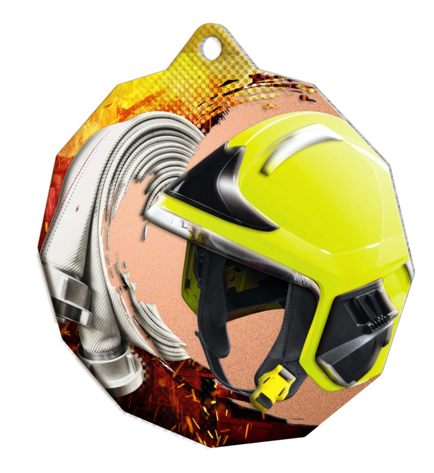Polygon Stainless Steel Firefighters Medal | Trophy Monster ⭐ USA