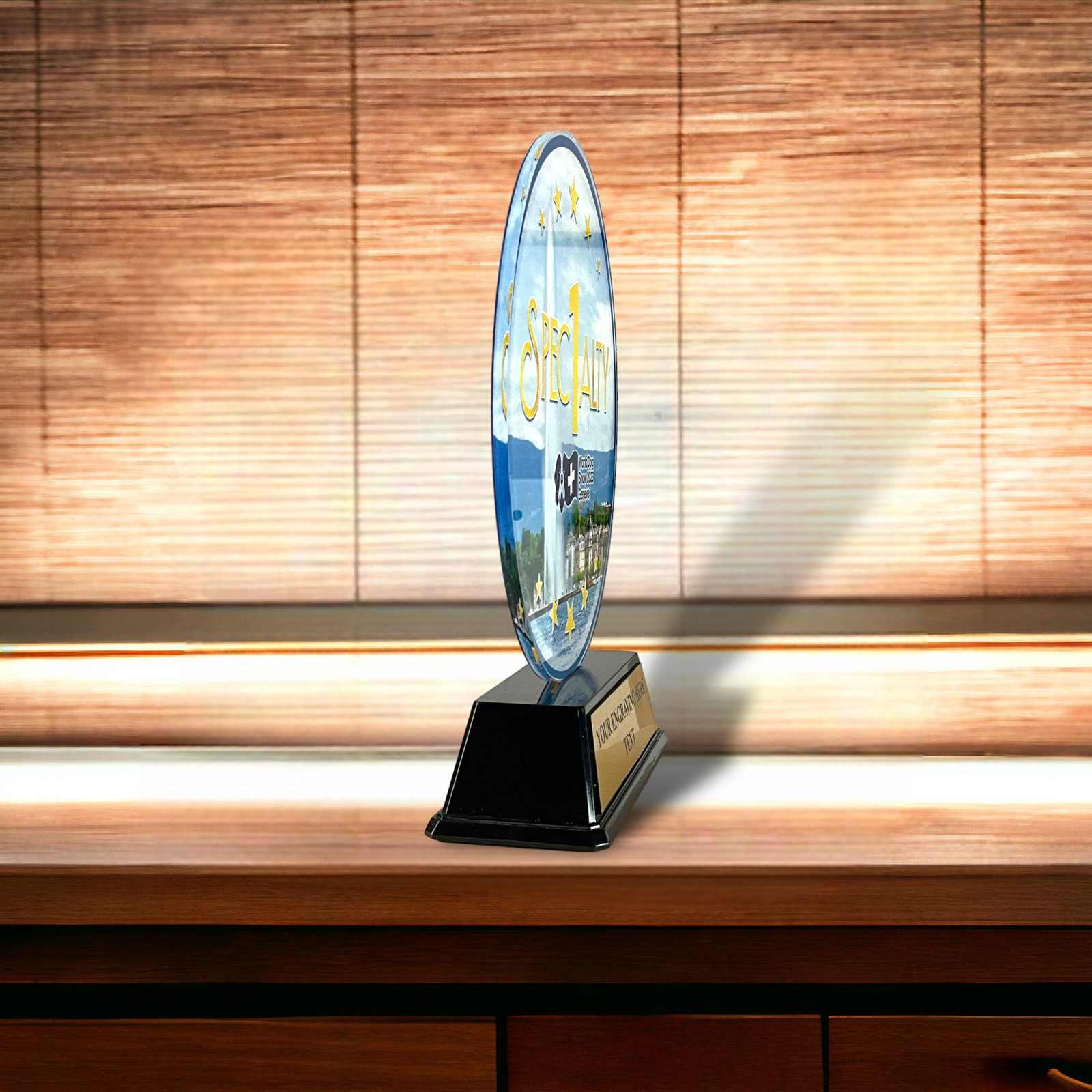 Ruston Logo Custom Made Acrylic Award | Trophy Monster ⭐ USA