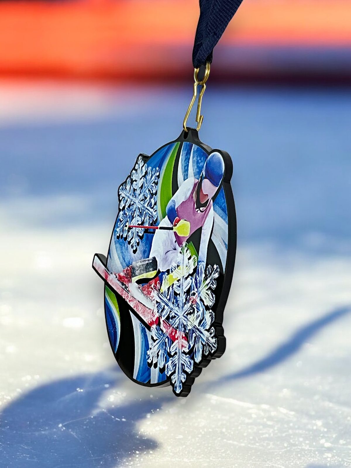 Rincon Black Acrylic Skiing Medal | Trophy Monster ⭐ USA