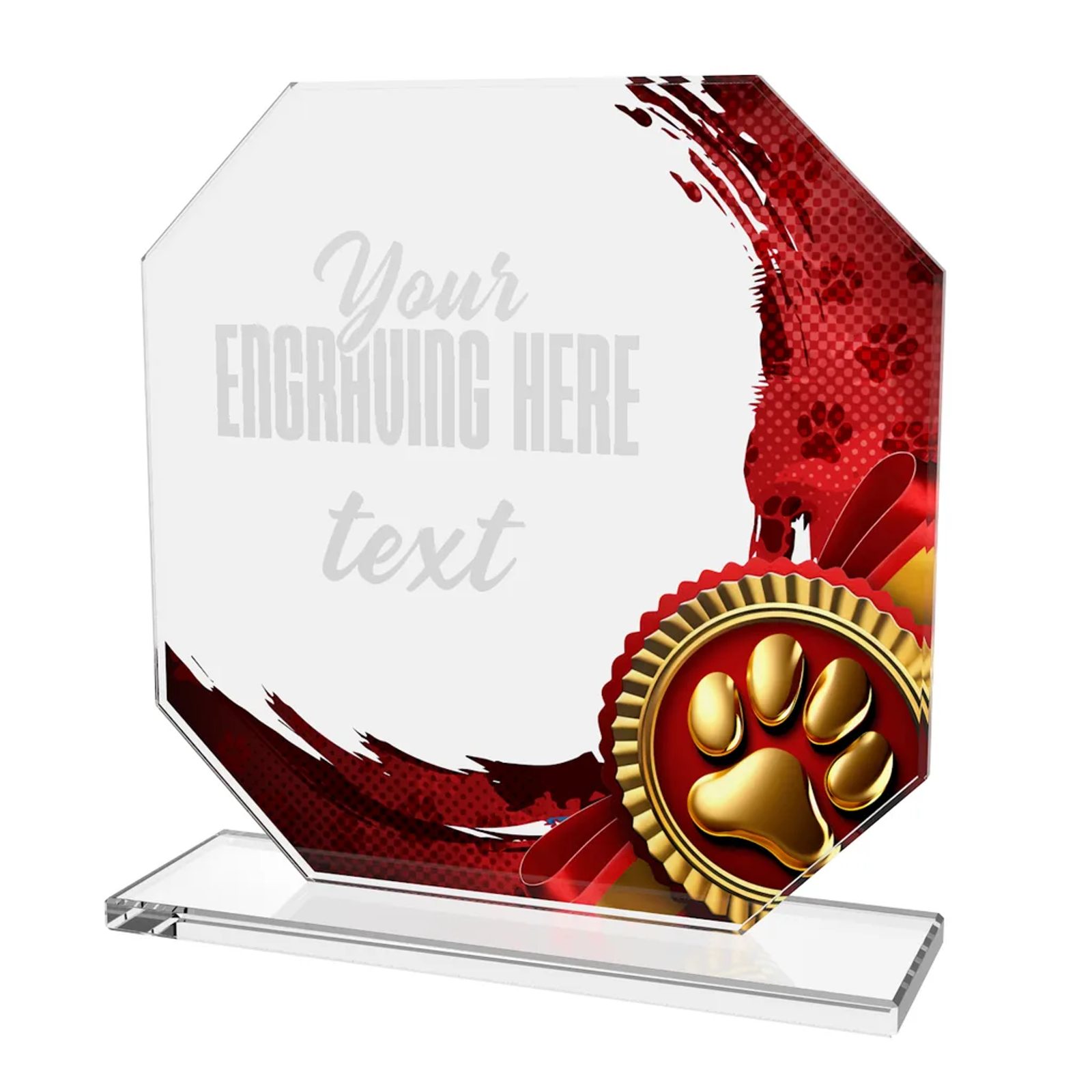 Hutton Dog Paw Glass Award | Trophy Monster ⭐ USA