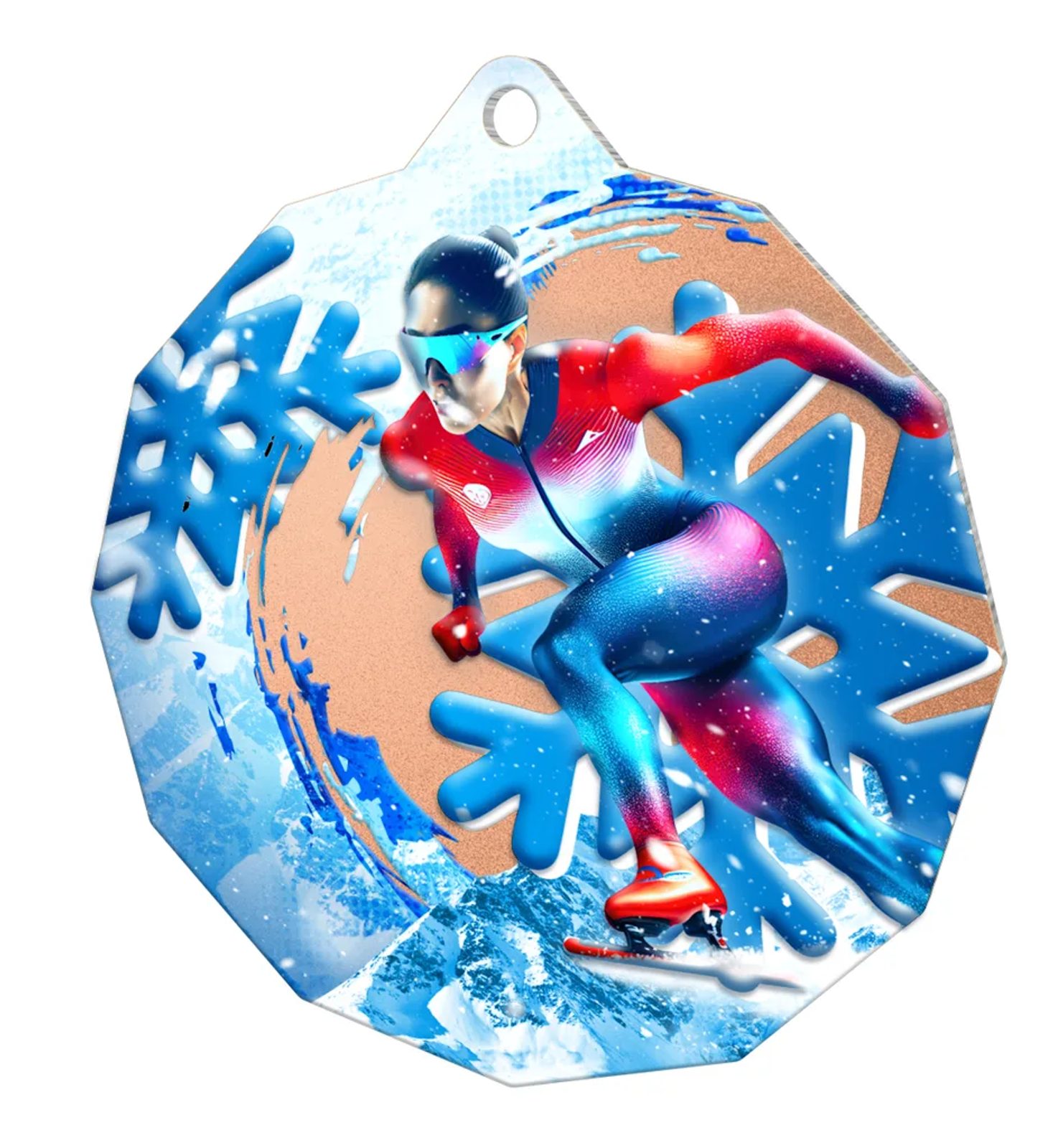 Polygon Stainless Steel Speed Skating Medal | Trophy Monster ⭐ USA