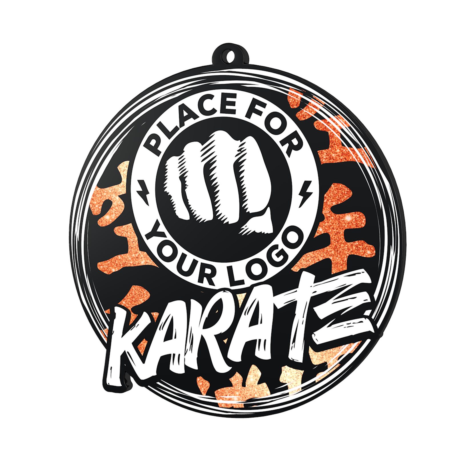Pro Karate Black Acrylic Logo Medal | Trophy Monster ⭐ USA