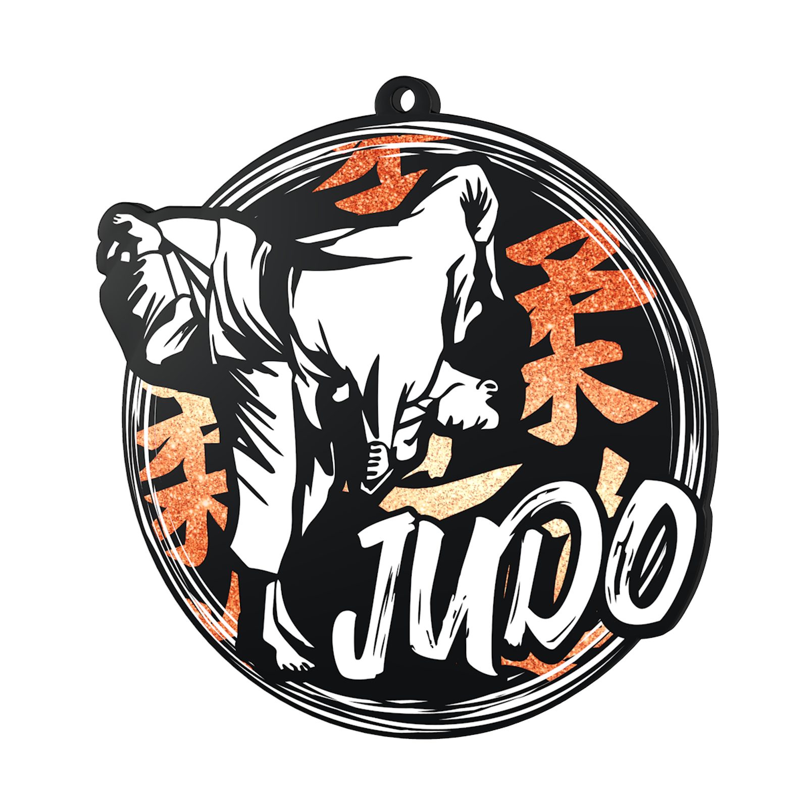 Pro Judo Black Acrylic Medal | Trophy Monster ⭐ USA