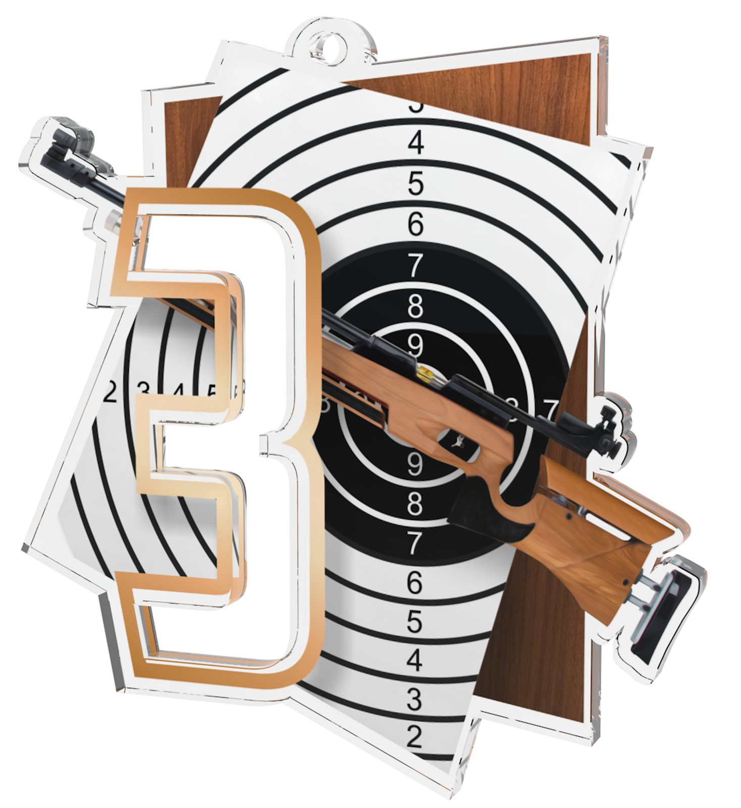 Rifle Shooting Number 3 Medal | Trophy Monster ⭐ USA