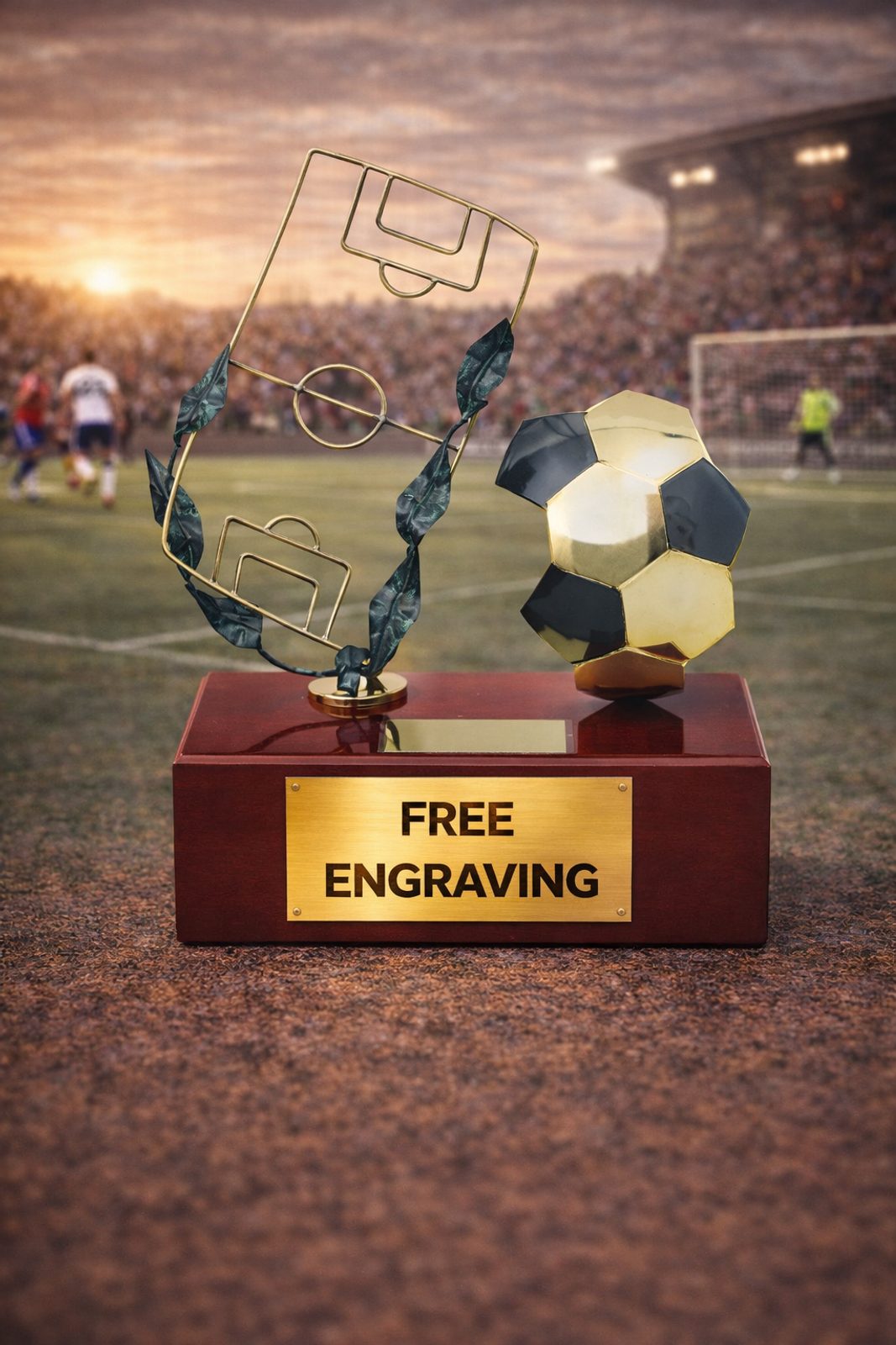 Santander Soccer ball Pitch Handmade Metal Trophy | Trophy Monster ⭐ USA